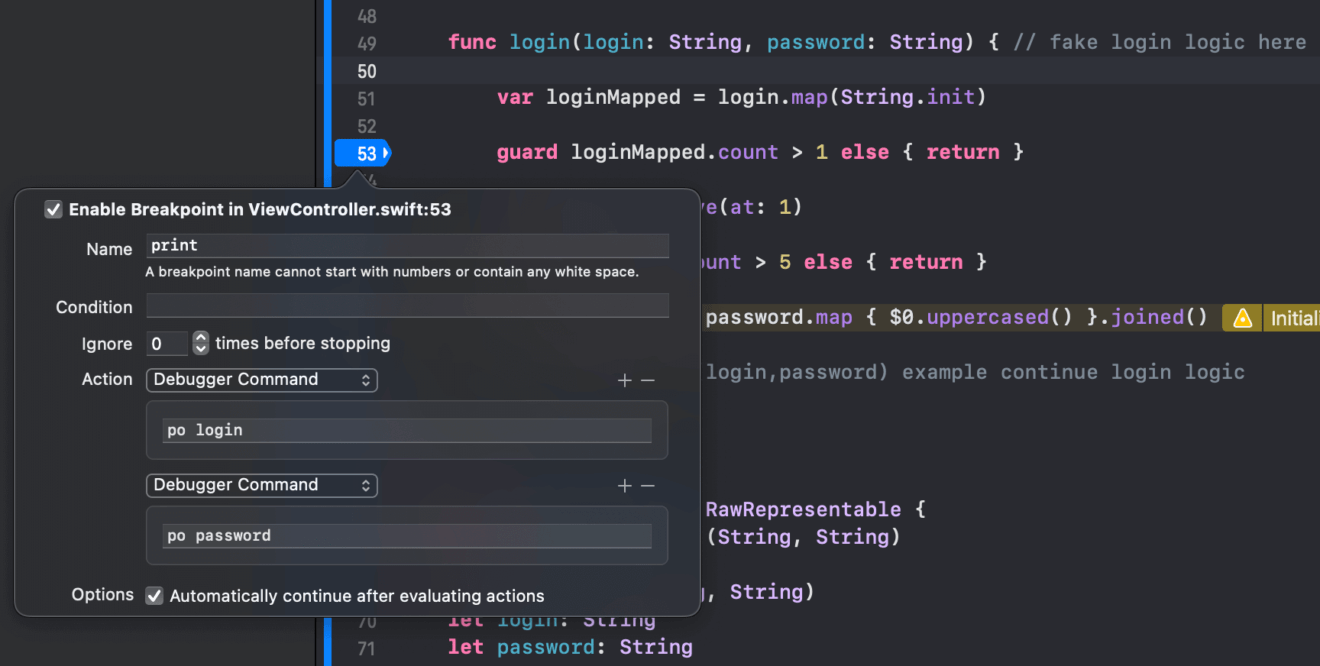 Save Time With User Breakpoints in Xcode - Holy Swift