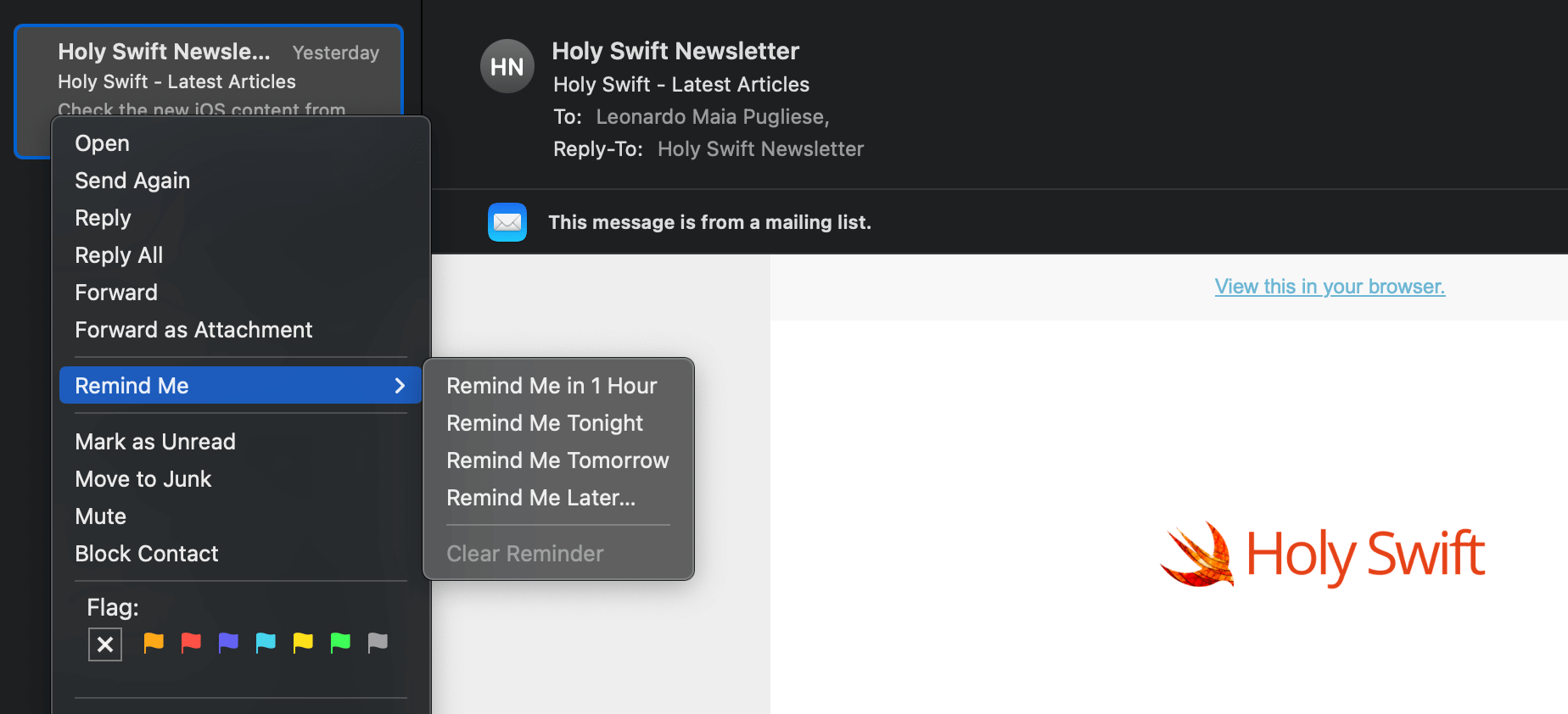 3 Life Changing Features in the New macOS Ventura Email - Holy Swift