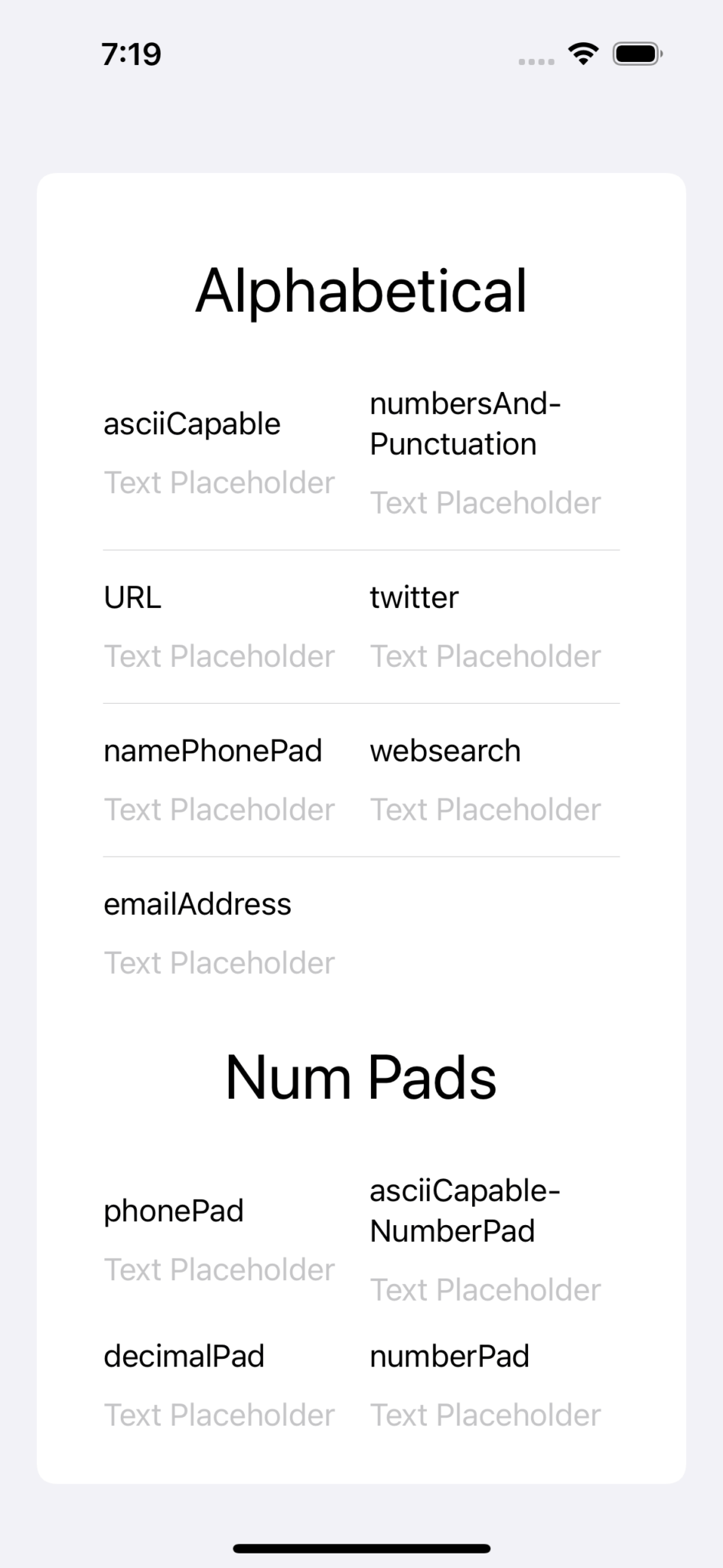 Discovering All Swiftui Textfield Keyboard Types Holy Swift